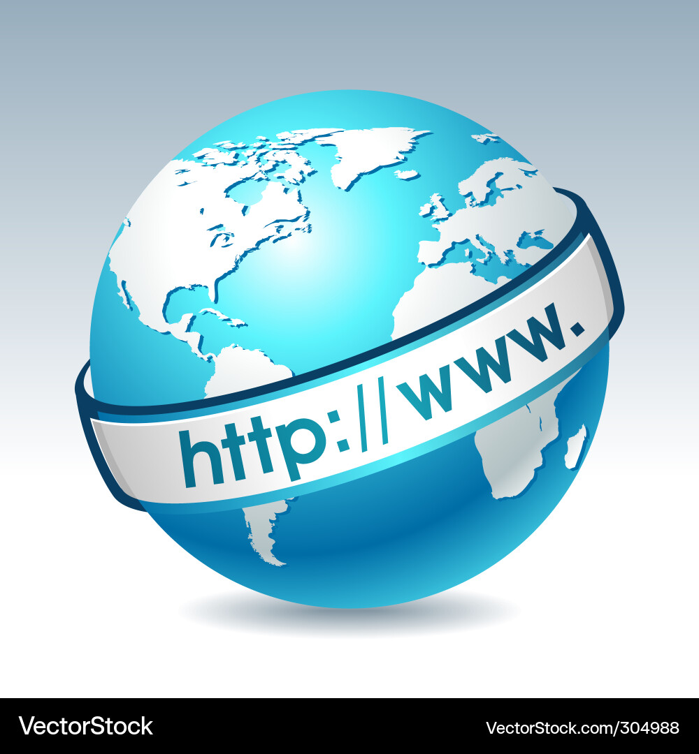 Globe with internet address Royalty Free Vector Image