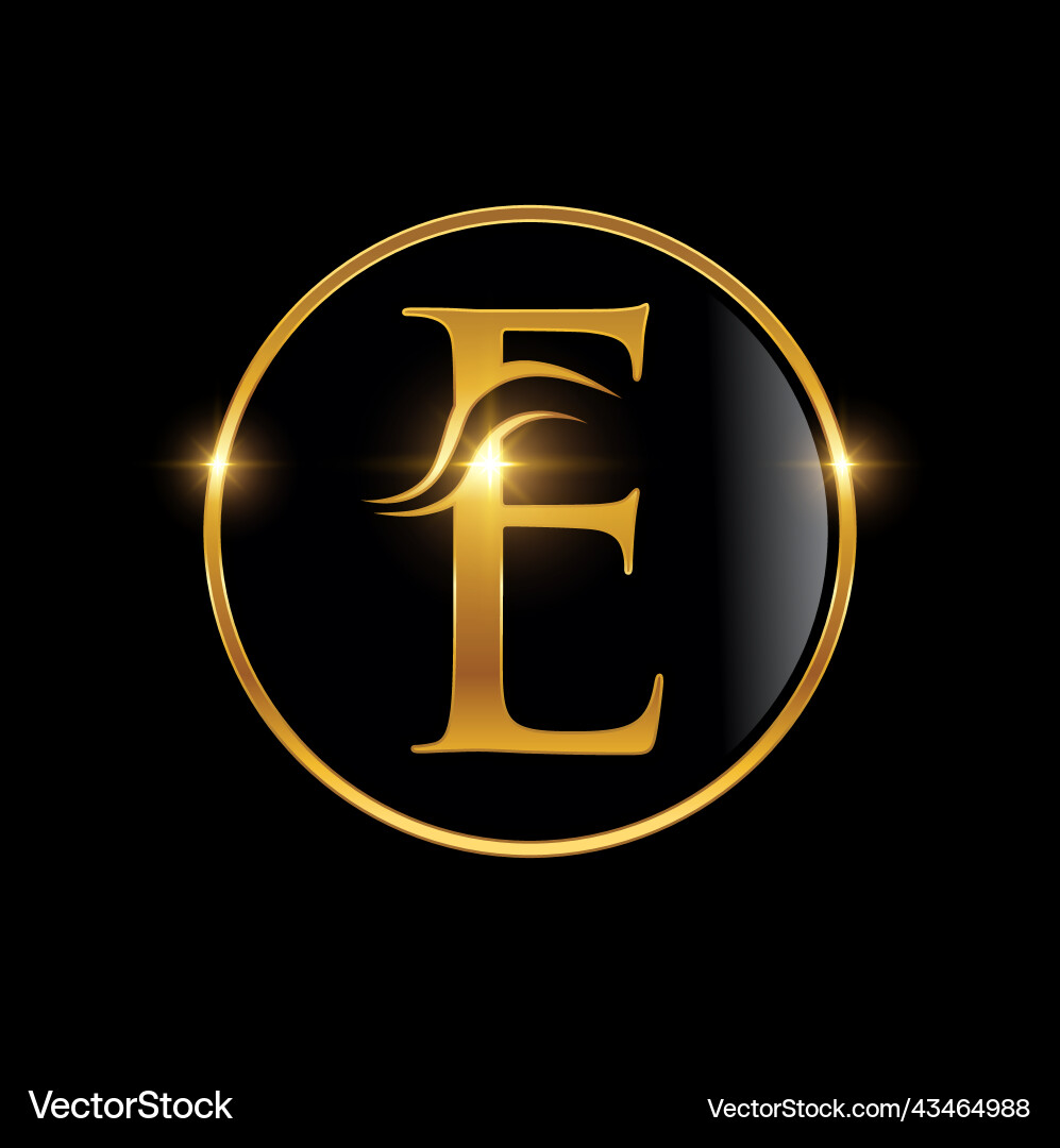 Golden cursive luxury monogram logo initial Vector Image