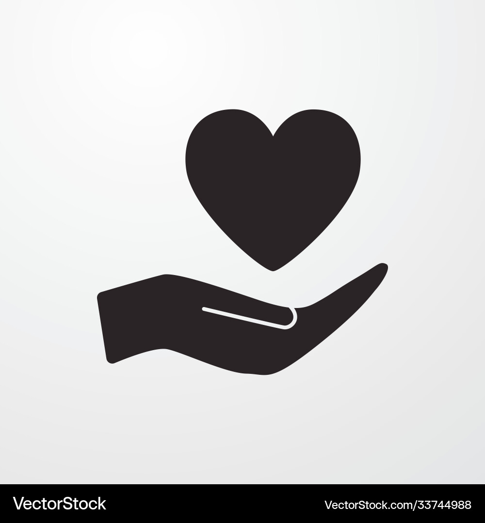 Heart in hand sign icon symbol Royalty Free Vector Image