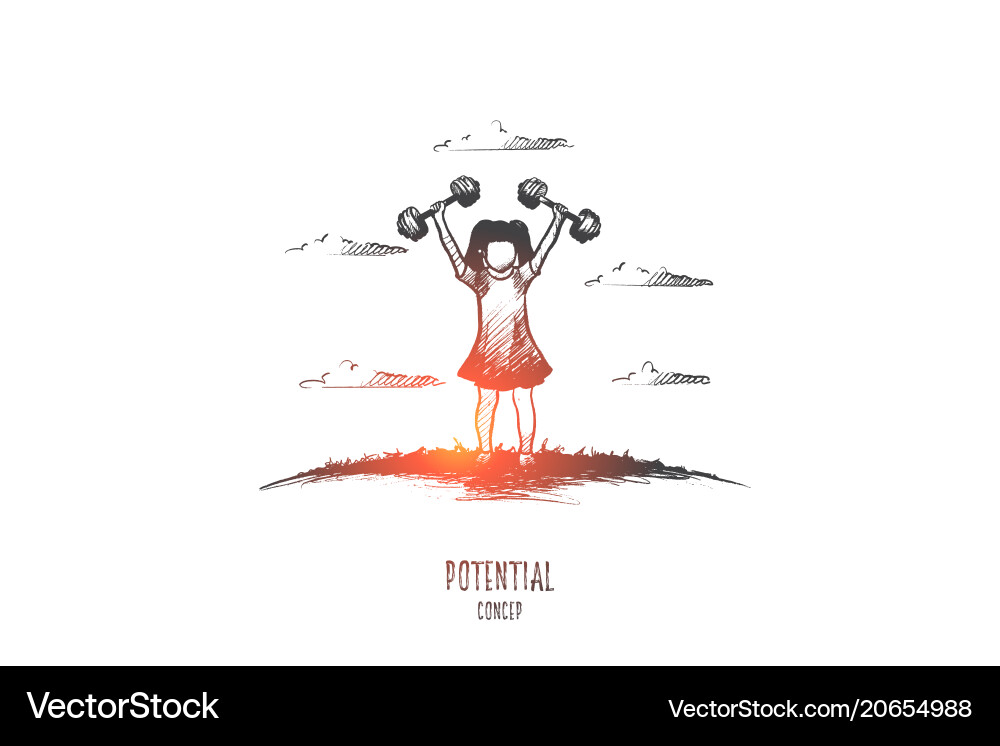 Potenzielle Konzept Hand isoliert Lizenzfreies Vektorbild