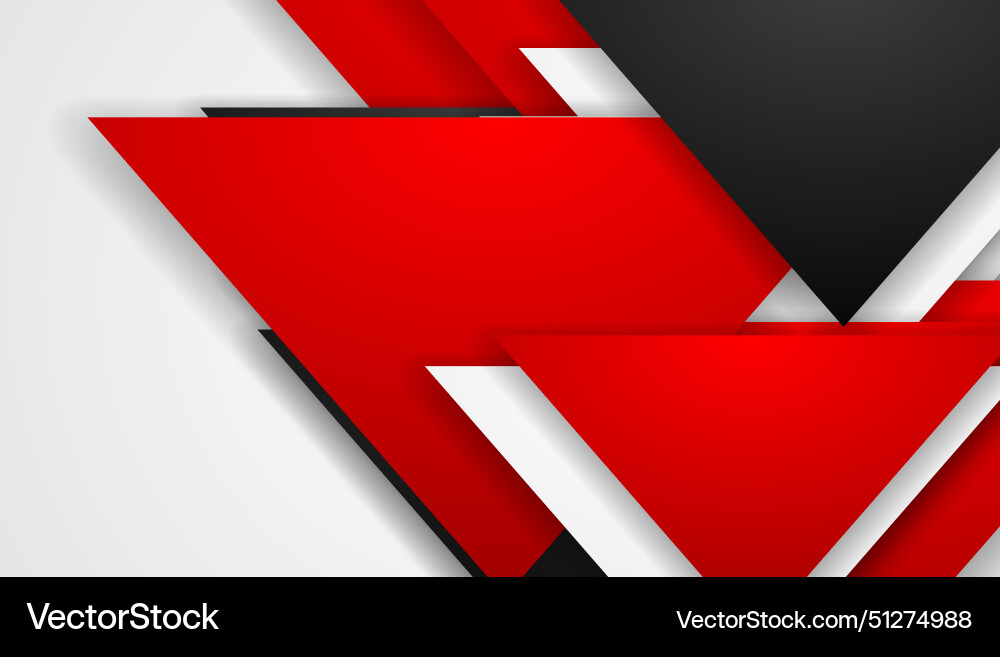 Red white and black triangles abstract tech Vector Image