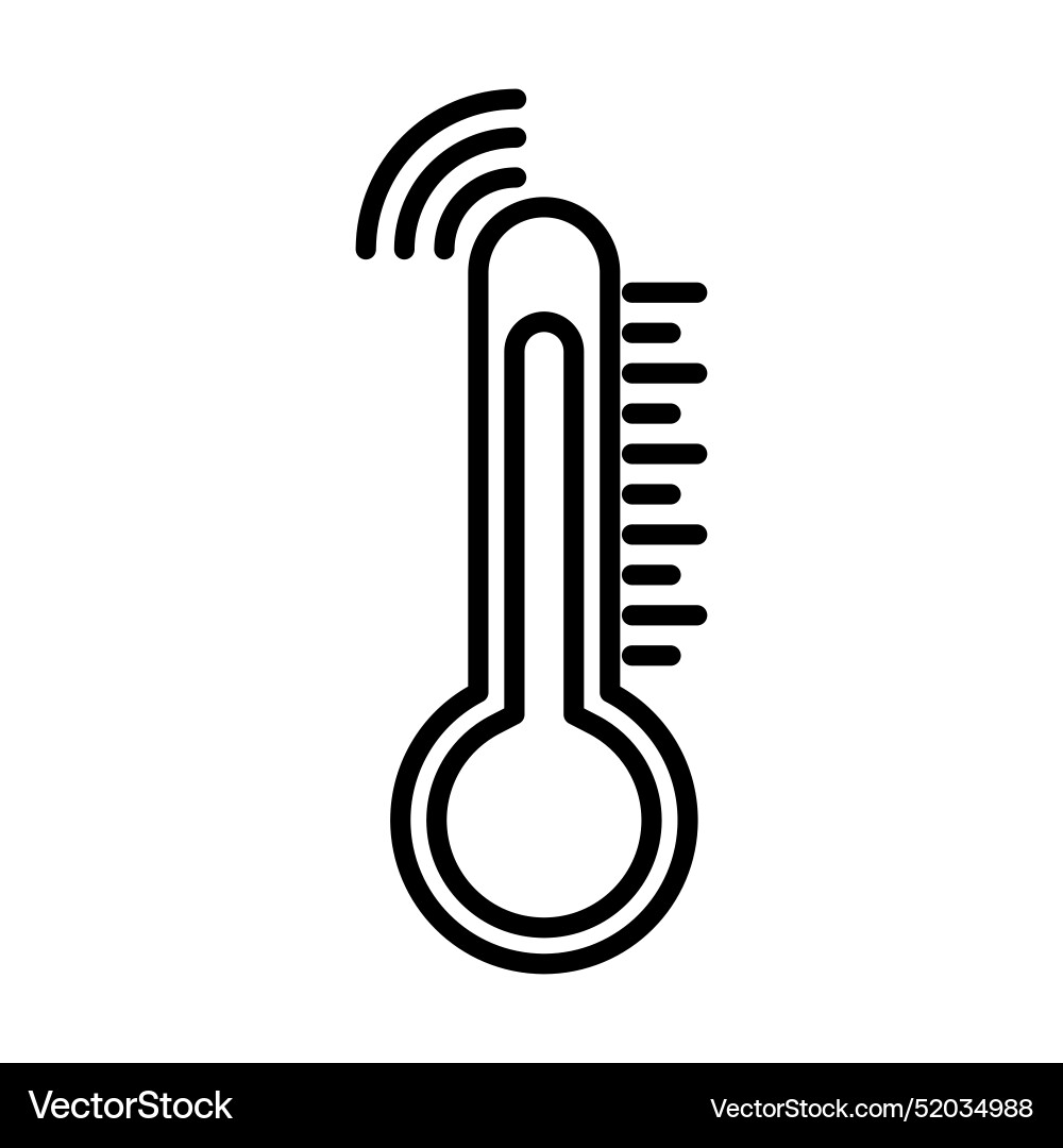 Smart temperature linear logo mark in black Vector Image