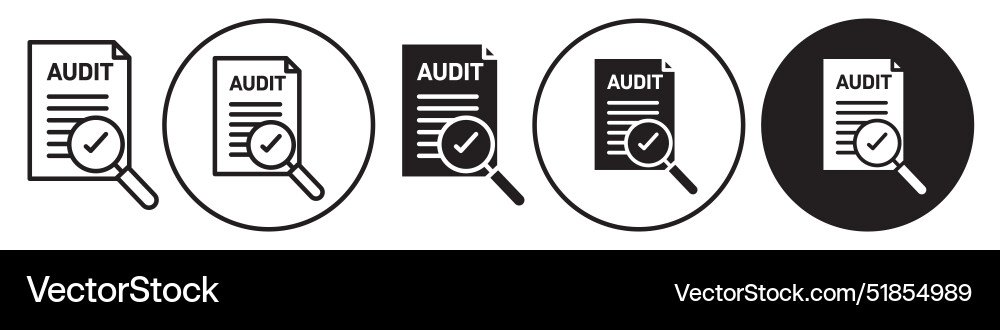 Audit icon set collection for web Royalty Free Vector Image