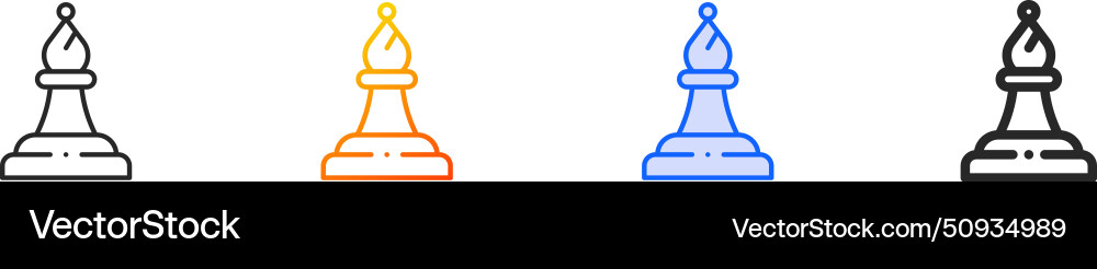 Bishop iconthin linear gradient blue stroke Vector Image