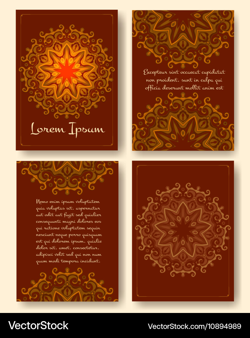 Brochure flyers template with eastern motifs Vector Image