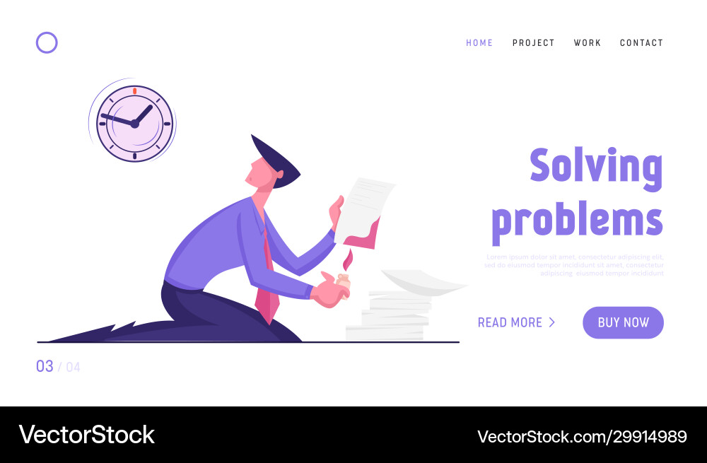 Business man destroy secret documents website Vector Image