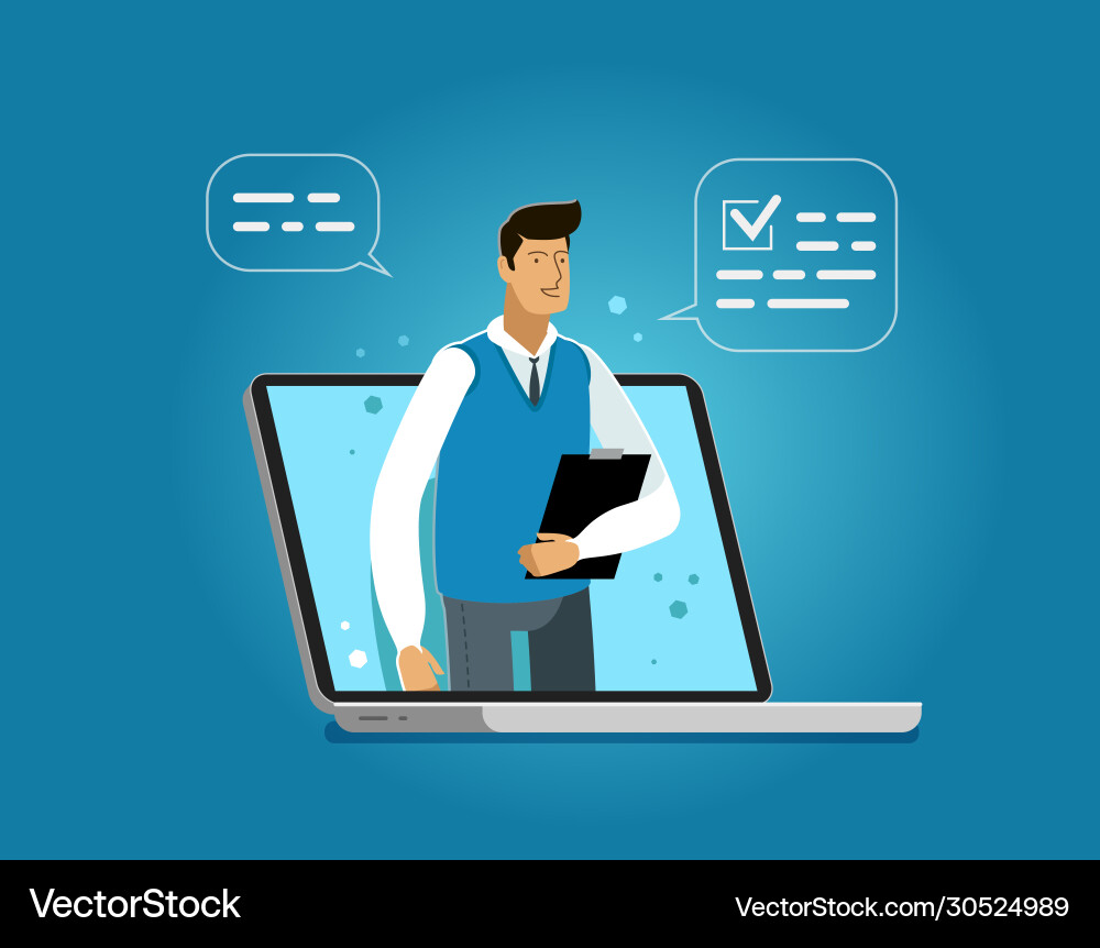Business services provided through an application Vector Image