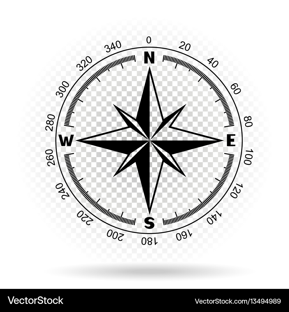 Compass directions transparent background Vector Image