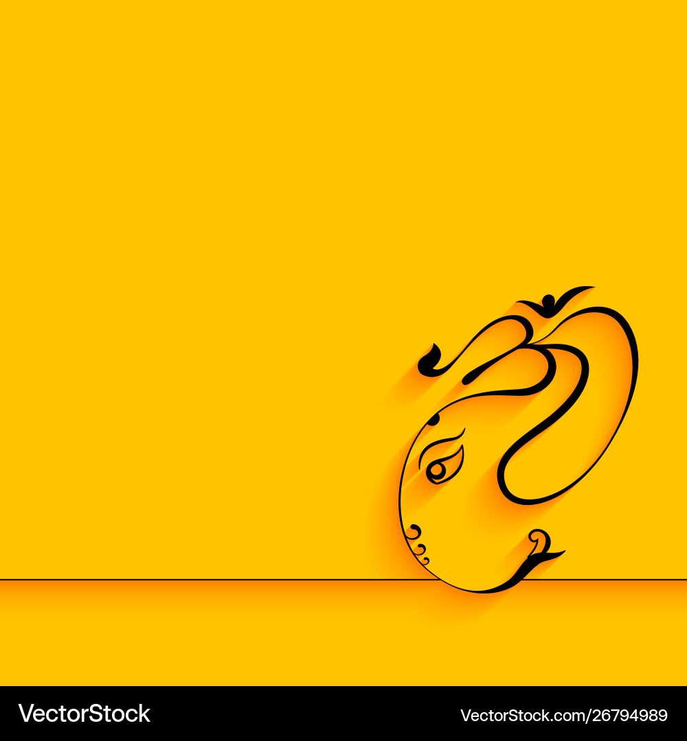 Creative lord ganesha design on yellow background Vector Image