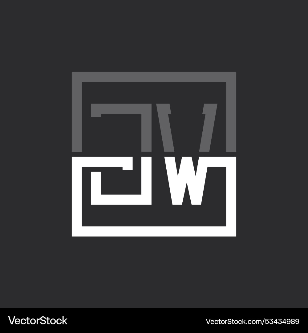 Creative modern minimalist jw letter logo design Vector Image