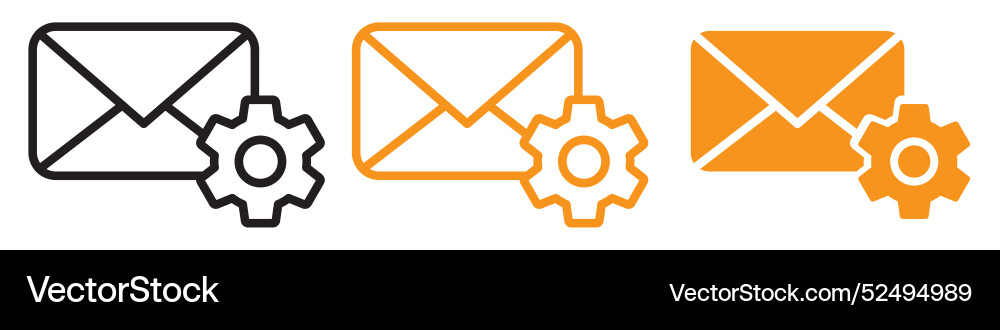 Email settings icon set communication Royalty Free Vector