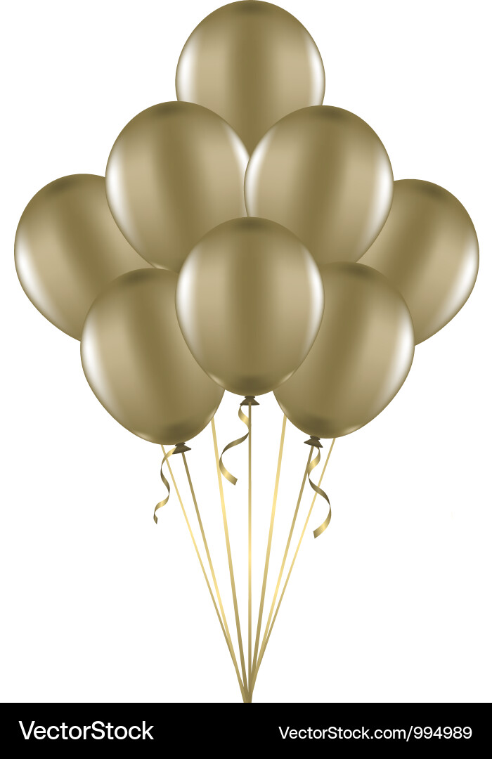 Gold balloons Royalty Free Vector Image - VectorStock