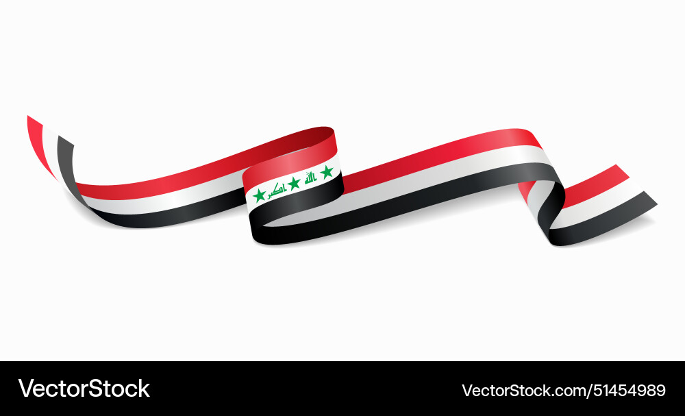 Iraqi flag wavy abstract background Royalty Free Vector