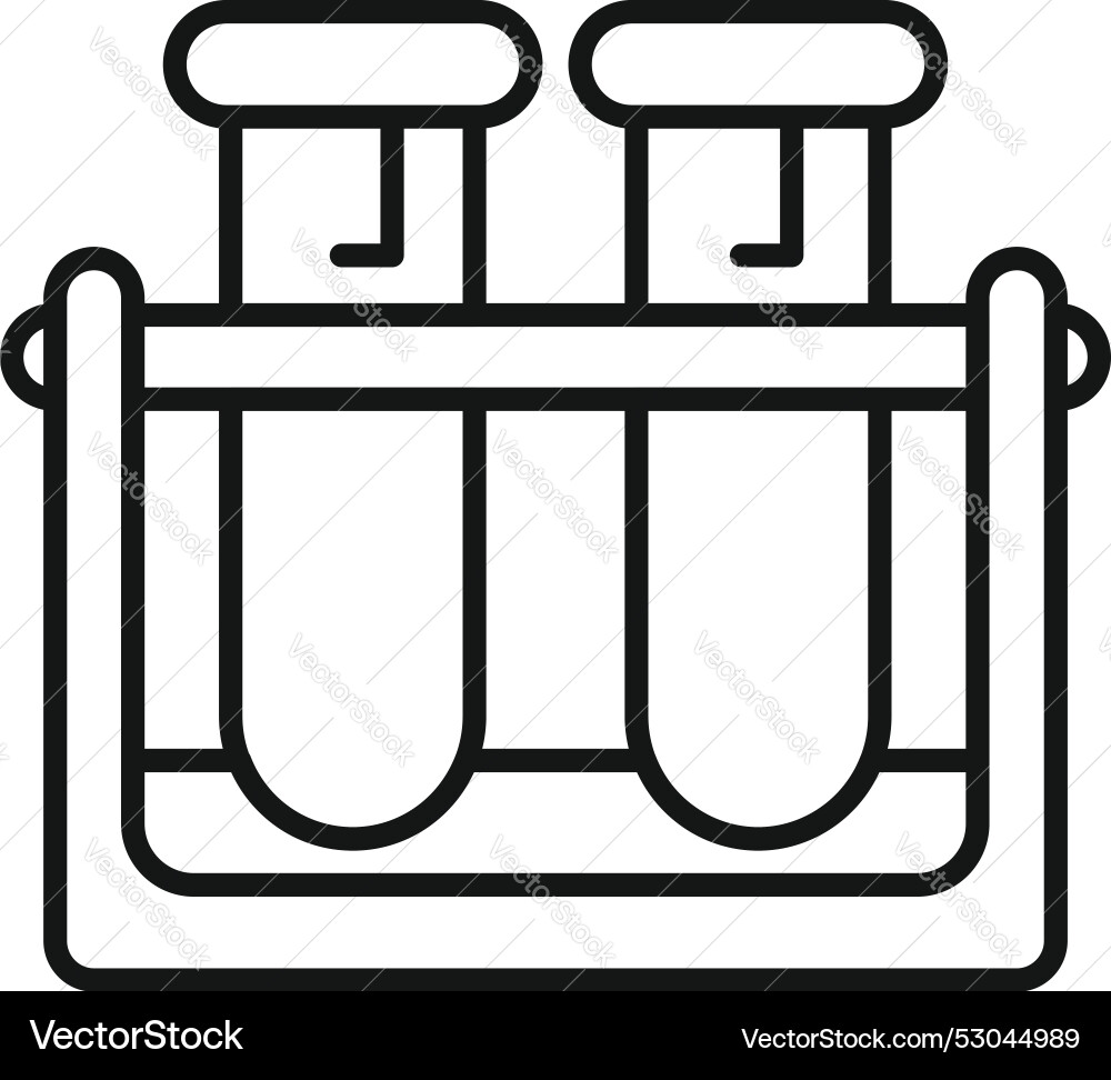 Laboratory test tubes holding rack icon outline Vector Image