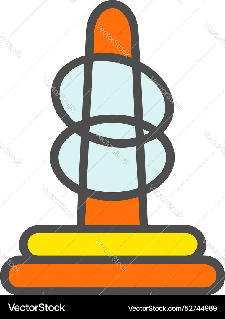 Ring toss line filled icon design Royalty Free Vector Image