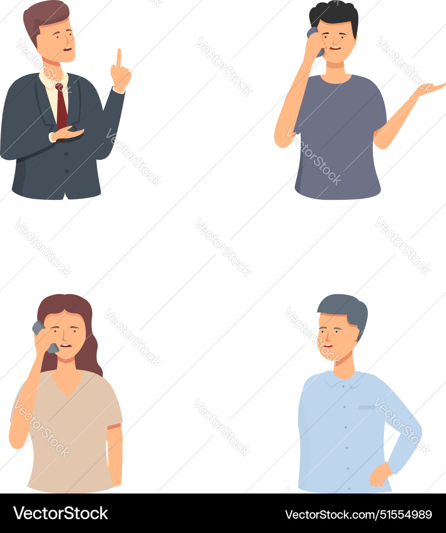 Set of people expressing different emotions Vector Image