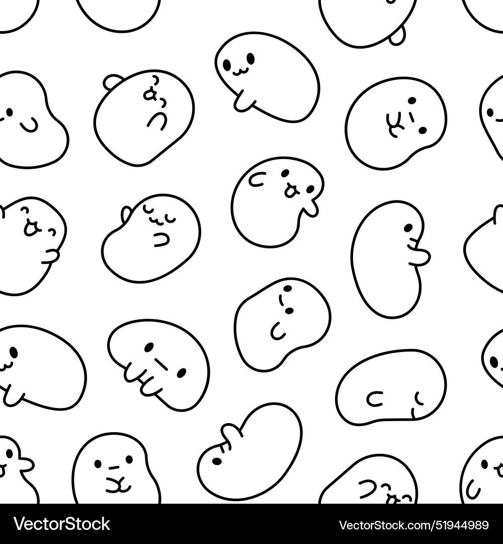 Tapioca pearls seamless pattern coloring page Vector Image