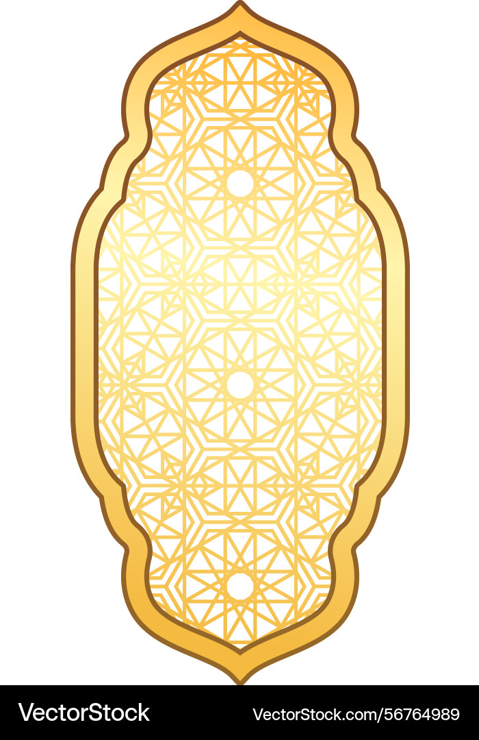 Traditional islamic window arch frame with arabic Vector Image