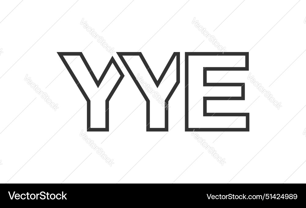 Yye logo design template with strong and modern Vector Image