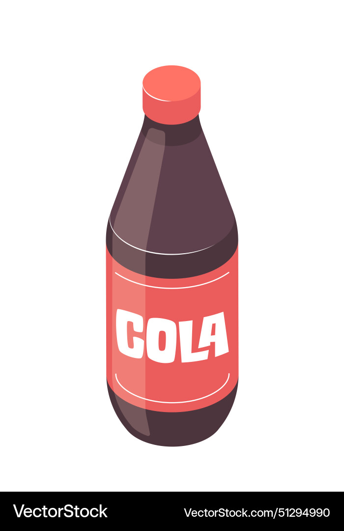 A of cola bottle with red Royalty Free Vector Image