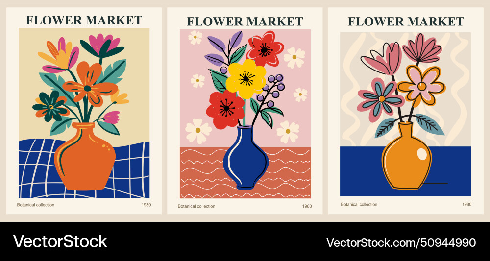 Abstract Flower Market Art Royalty Free Vector Image