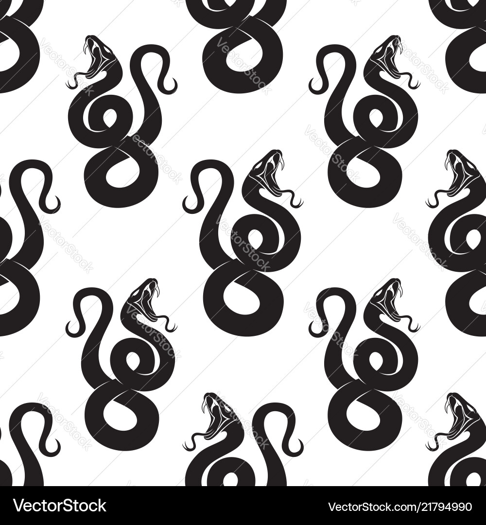 Black Snake Pattern - Seamless Royalty Free Vector Image