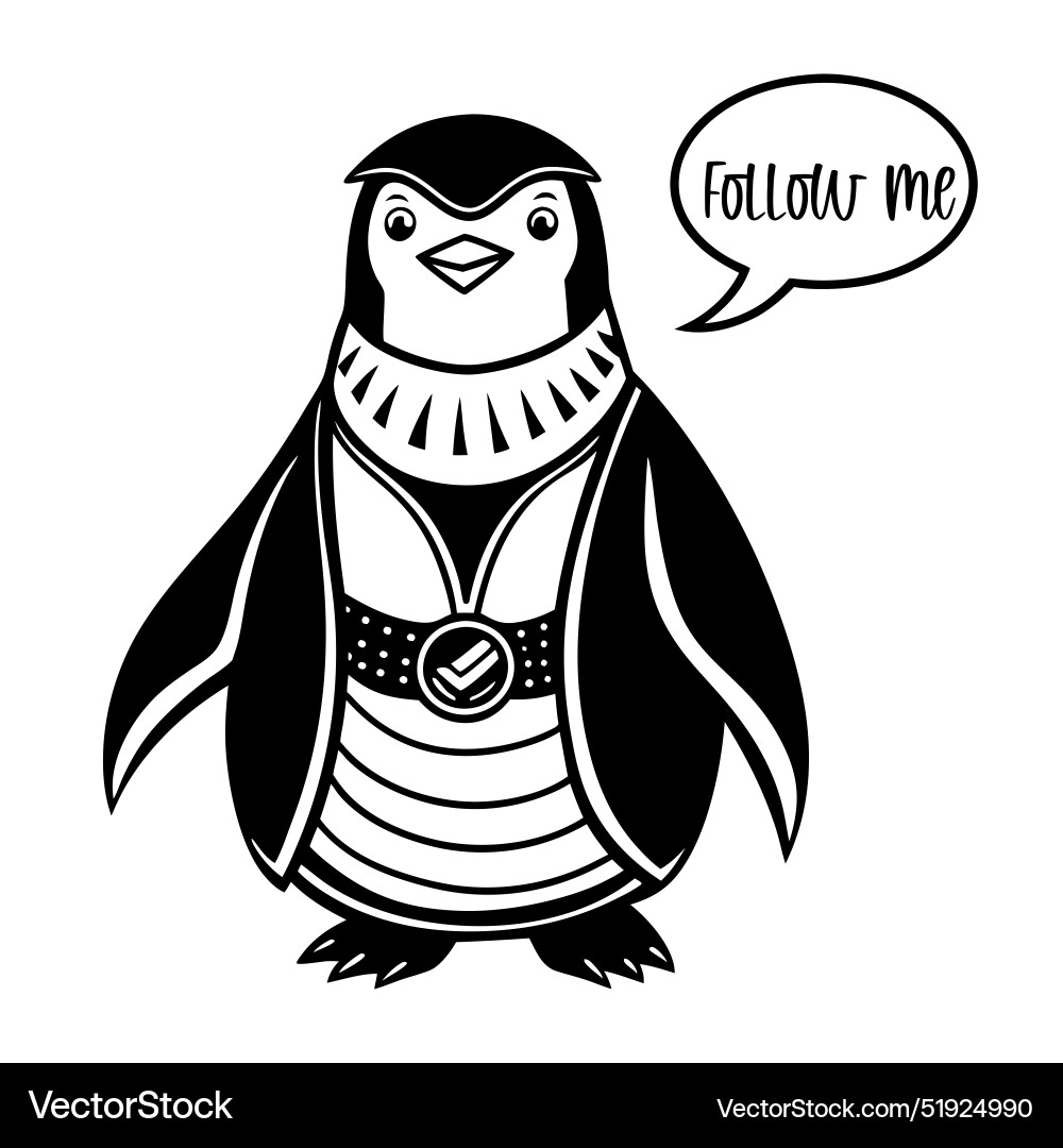 Cute penguin cartoon silhouettes – Royalty-Free Vector | VectorStock