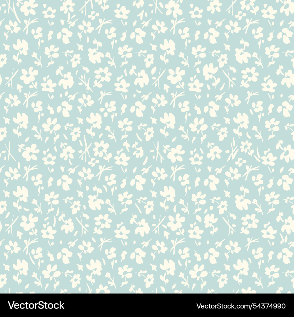 Ditsy repeat pattern with tossed flowers in light Vector Image