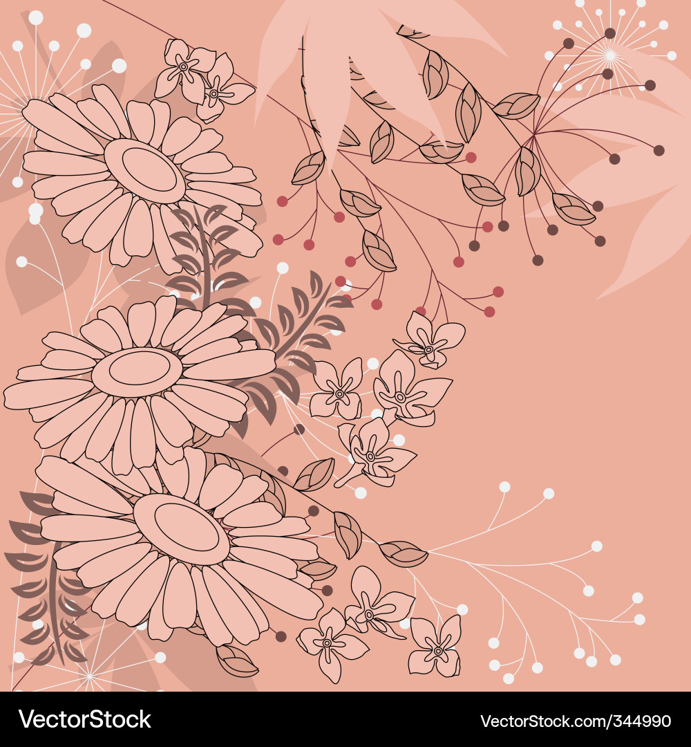 Floral Daisies Background Royalty Free Vector Image