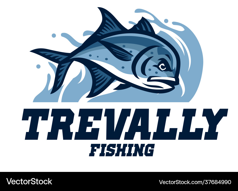 Giant trevally fishing Royalty Free Vector Image