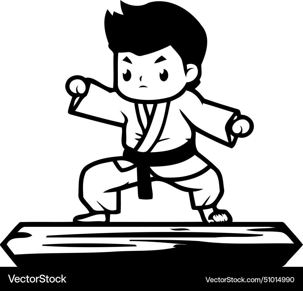 Karate boy martial arts on white background Vector Image