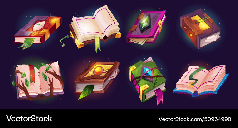 Magic book with covers and bookmarks Royalty Free Vector