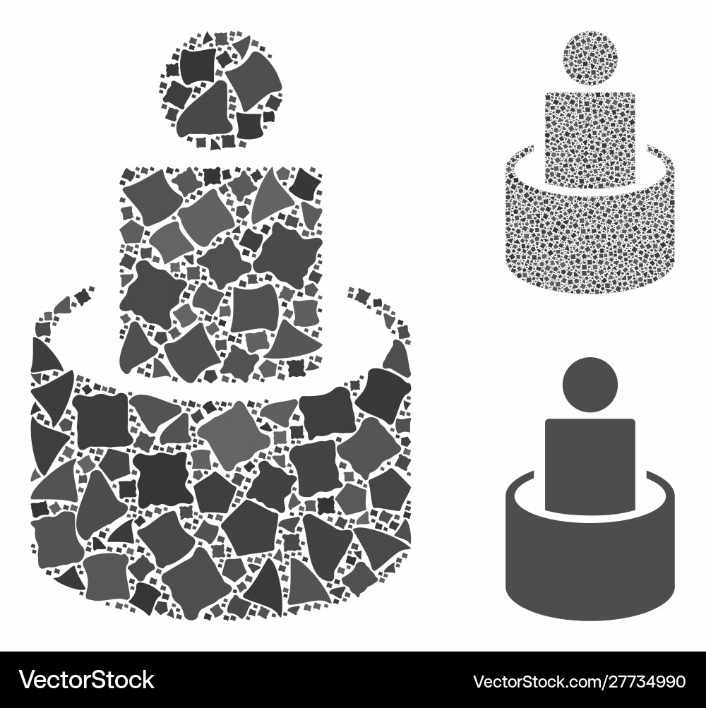 Man isolation composition icon bumpy pieces Vector Image