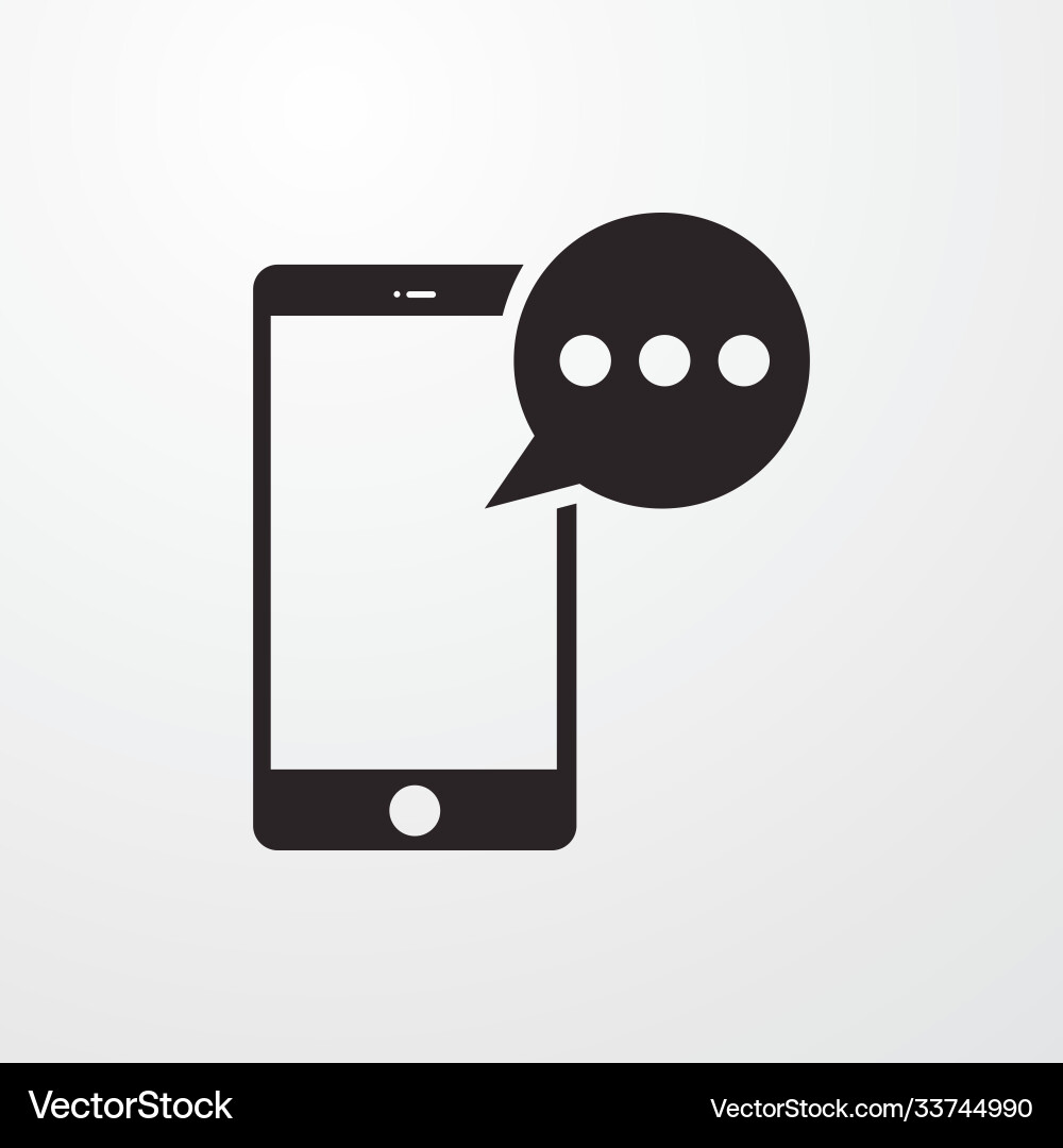 Phone speech bubble message sign icon Royalty Free Vector