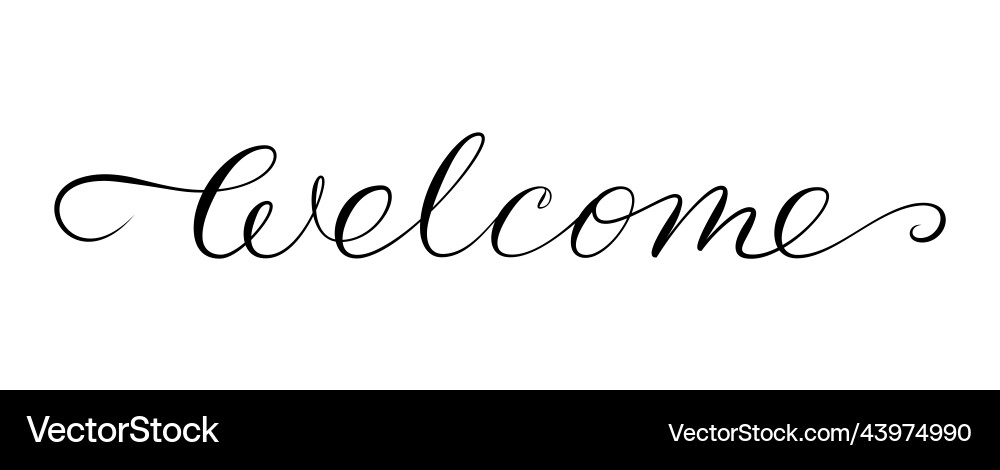 Welcome swash calligraphy banner brush pen header Vector Image