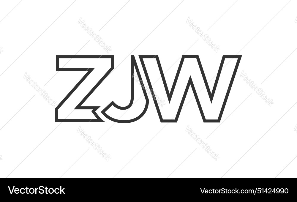 Zjw logo design template with strong and modern Vector Image