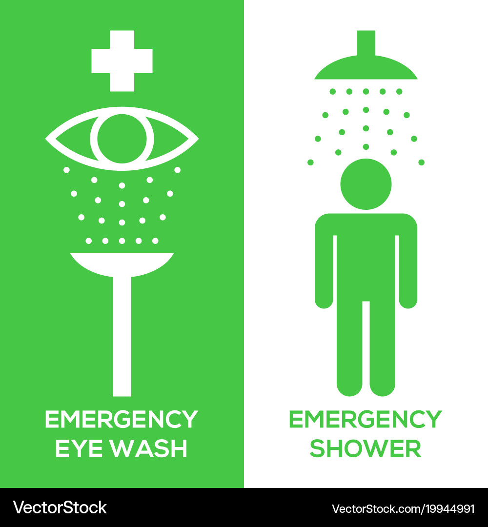 Emergency Eye Wash & Shower Icon Royalty Free Vector