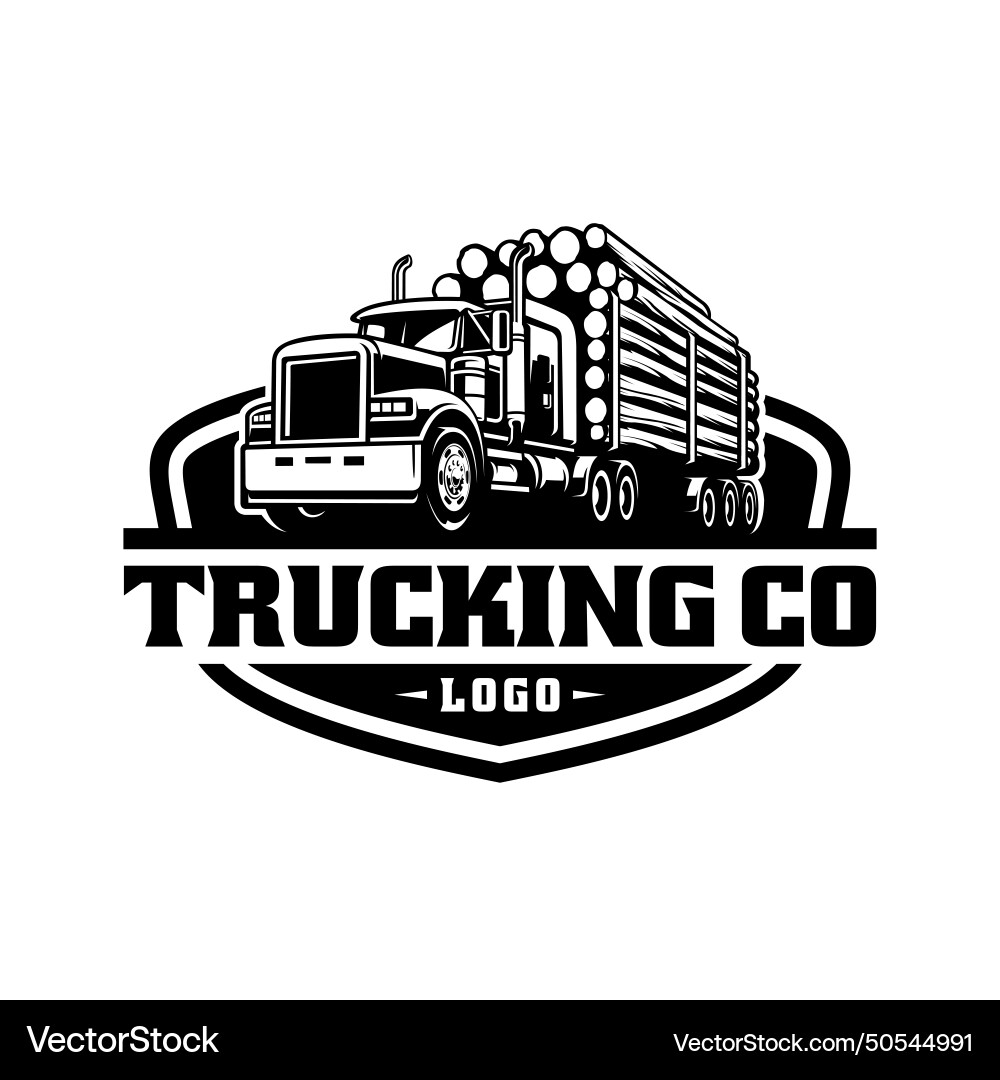 Logging Truck Logo Silhouette Royalty Free Vector Image