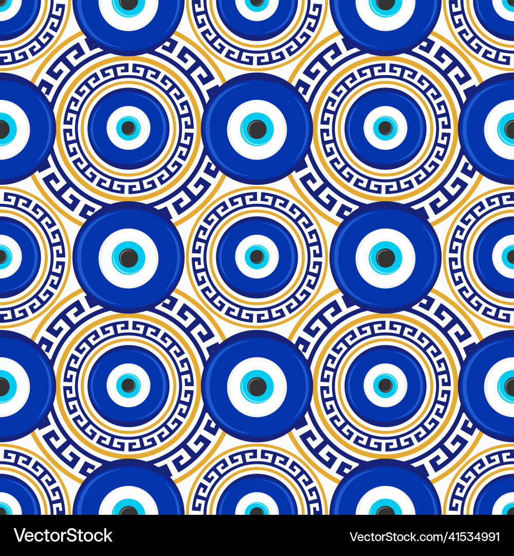 Nazar Eye Seamless Pattern Royalty Free Vector Image