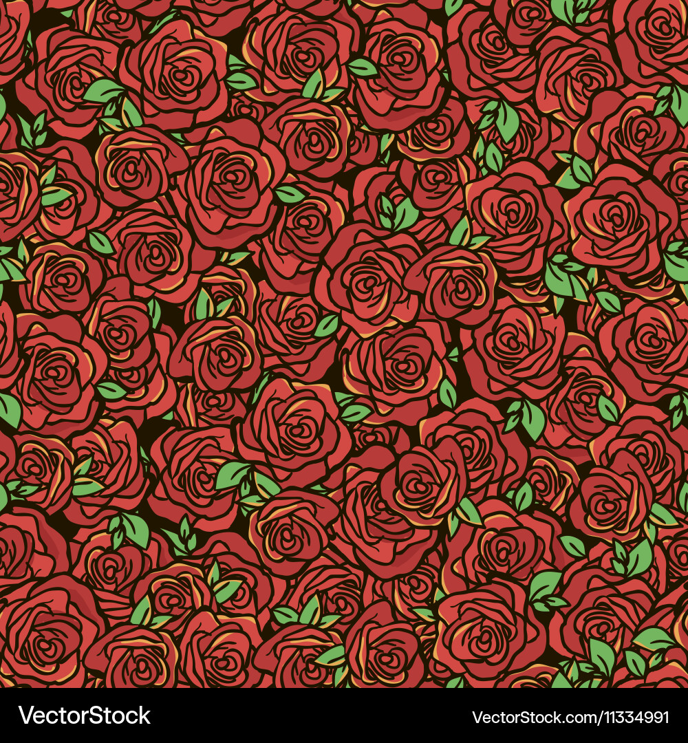 Pattern with red roses Royalty Free Vector Image