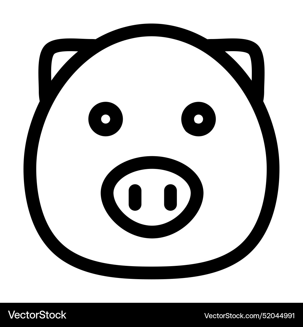 Pig face icon design in filled and outlined style Vector Image