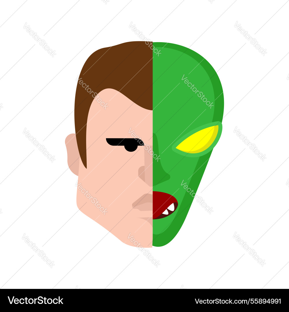 Reptilian inside men conspiracy theory Royalty Free Vector