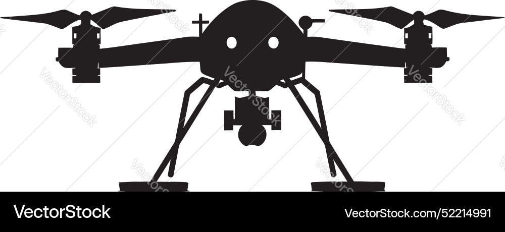 Robotic guardian black armed quadcopter symbol Vector Image