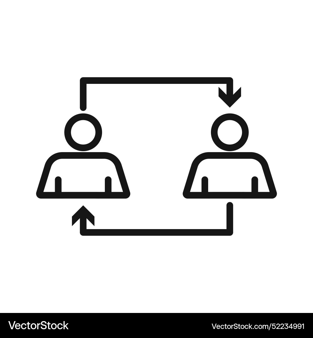 User switch icon black line art logo Royalty Free Vector