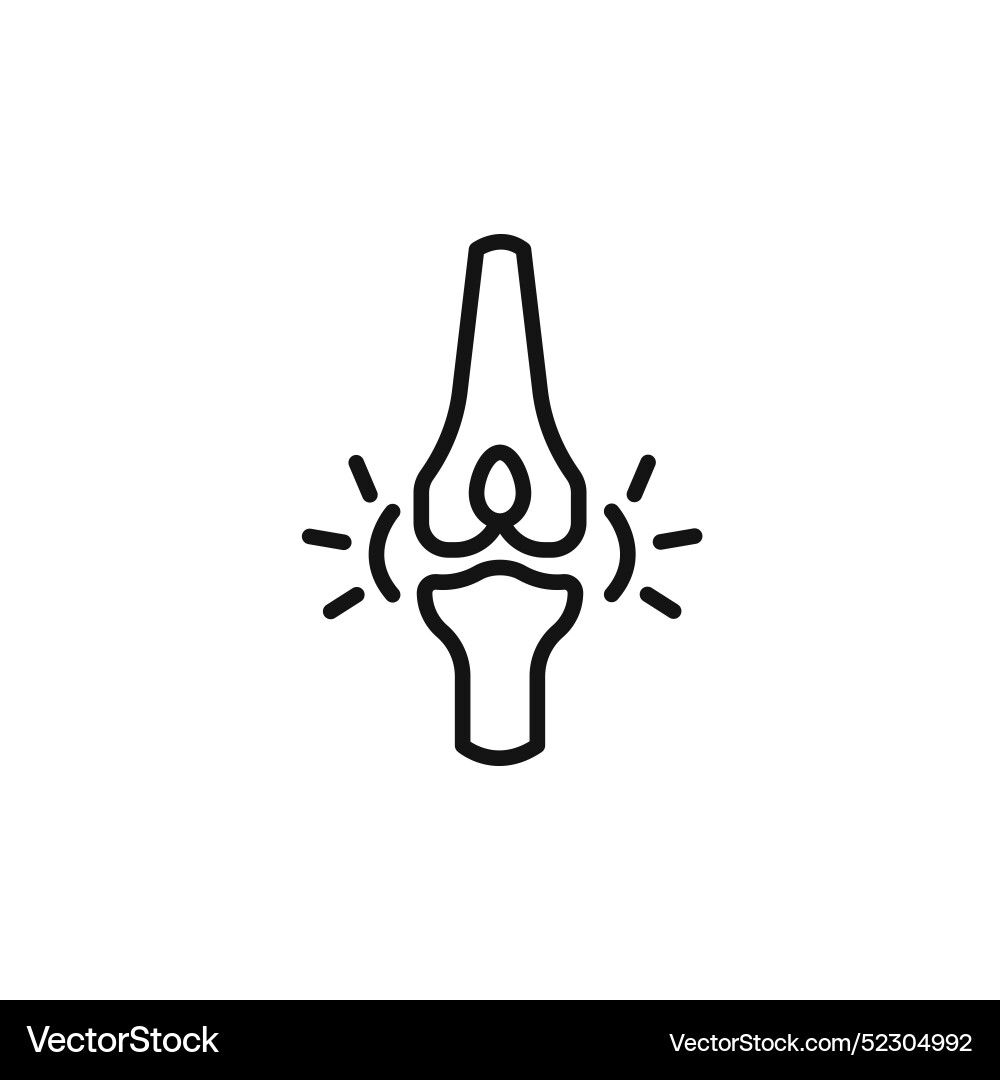 Arthritis knee joint pain icon outline collection Vector Image