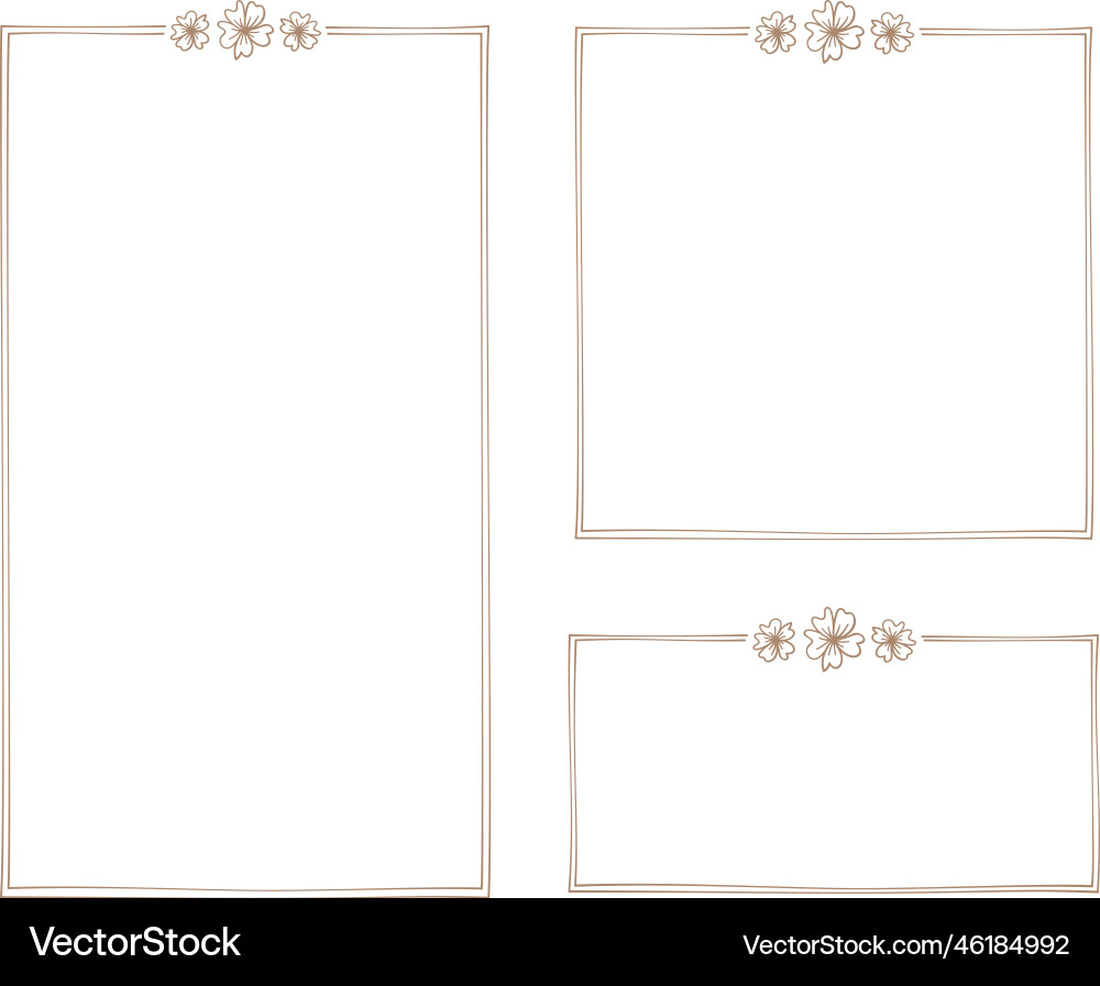 Botanical frames set hand drawn line border Vector Image Botanical frames set hand drawn line border Vector Image