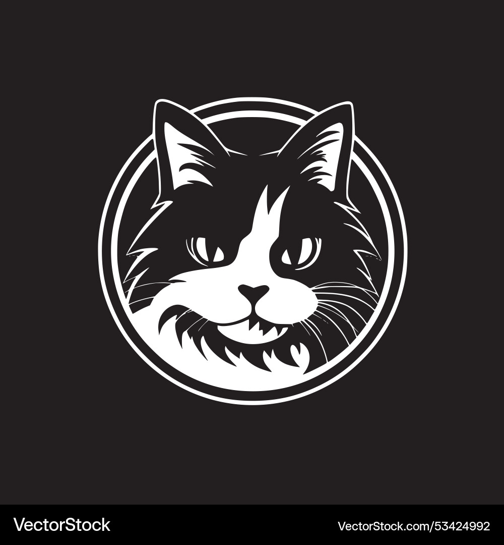 Cat - minimalist and flat logo Royalty Free Vector Image