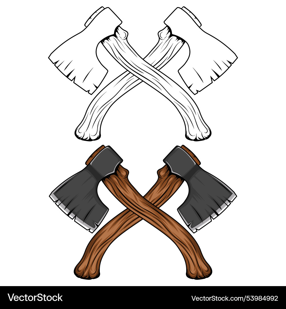 Crossed axe art Royalty Free Vector Image - VectorStock