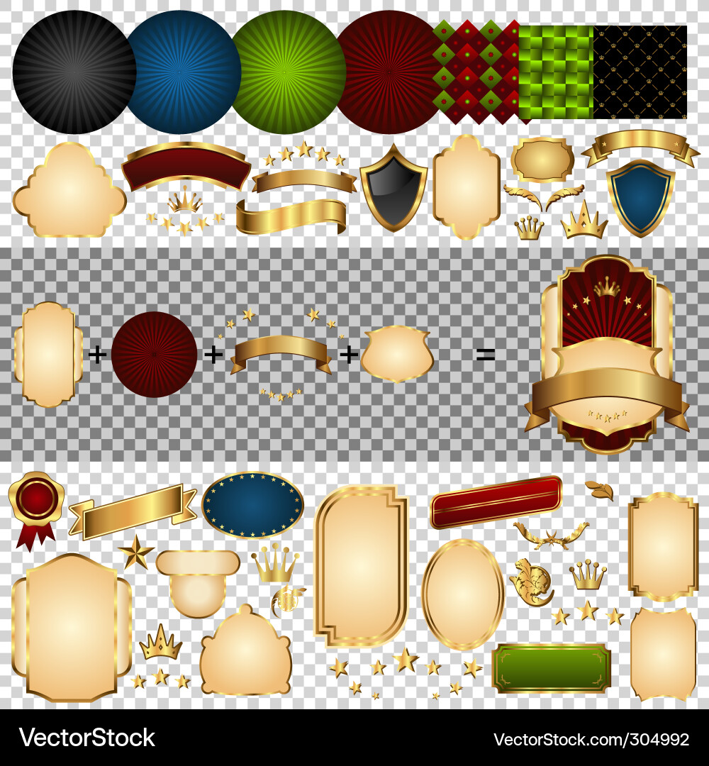 Elegant Gold Label Collection Royalty Free Vector Image