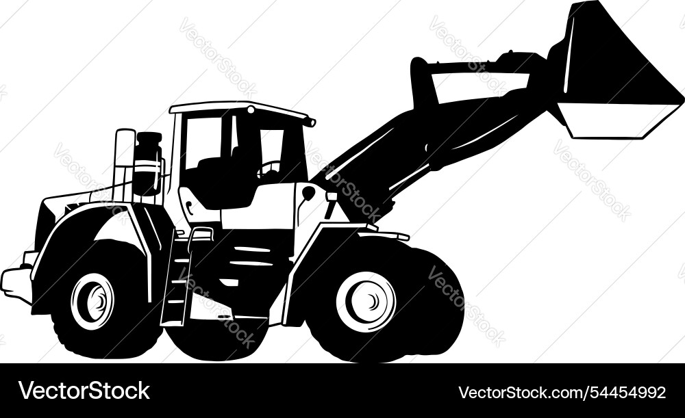 Front loader - heavy equipment - heavy machinery Vector Image